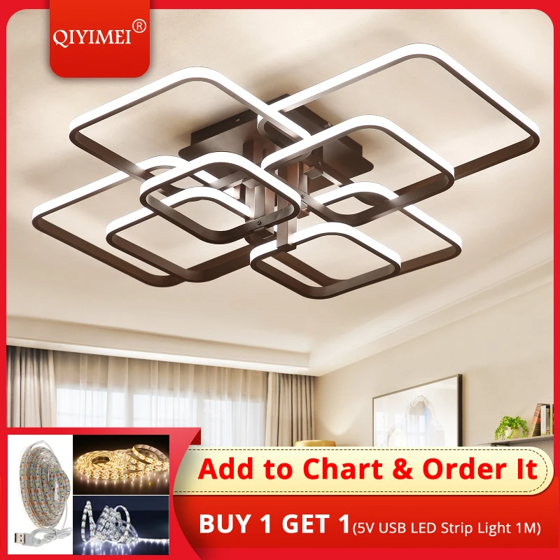 Square Circel Rings Ceiling Lights For Living Room Bedroom Home AC85 ...