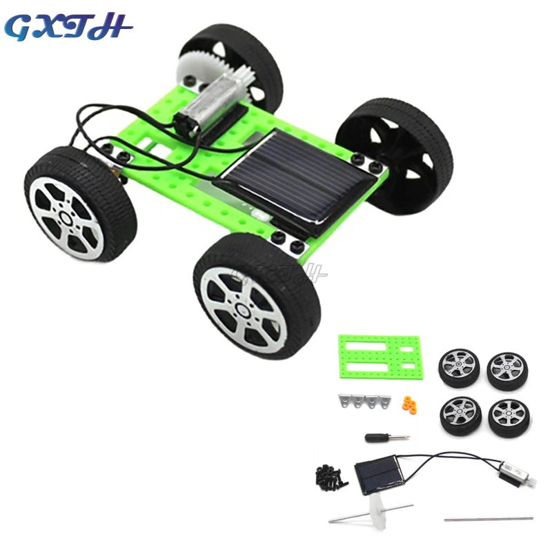 1 Set Of Mini Diy Solar Toy Car Powered Car Kit Children's Educational ...