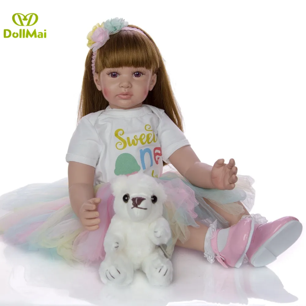 60cm grande Silicone Renascer Boneca Brinquedos Para As Crianças do ...