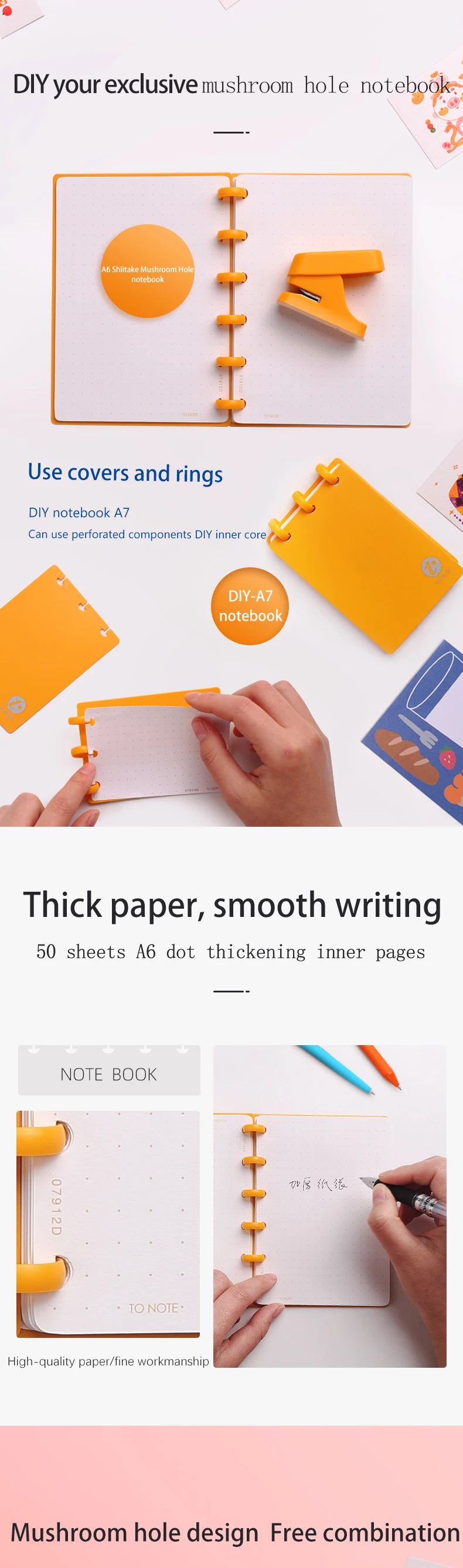 Feuillet mobile,coffret cadeau pour carnet de notes,avec trou en forme ...