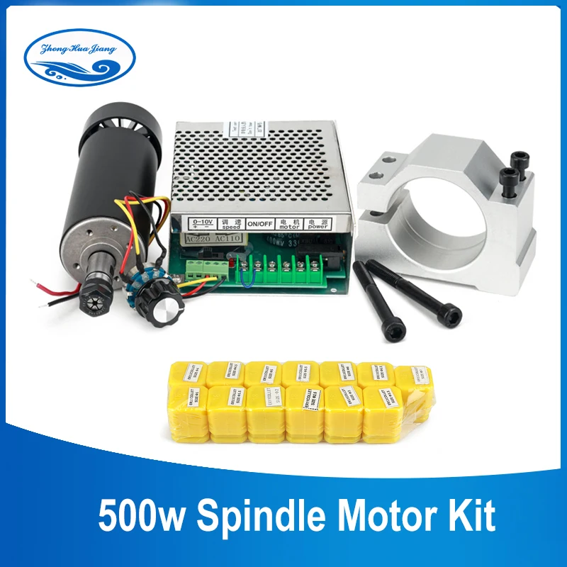 500W-Air-Cooled-Spindle-Kits-0-5KW-Spindle-Motor-DC-Spindle-Power ...