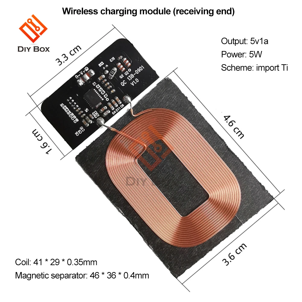 DIY Qi Standard Wireless Charging Coil Receiver Module Circuit Board ...