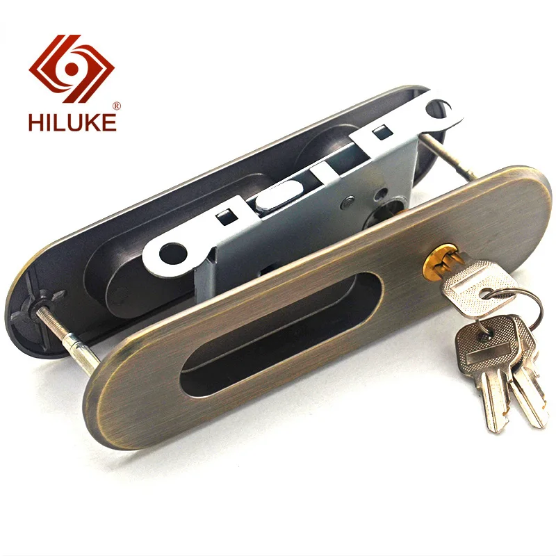 Simple leaf zinc alloy sliding door lock for wood door kitchen living ...