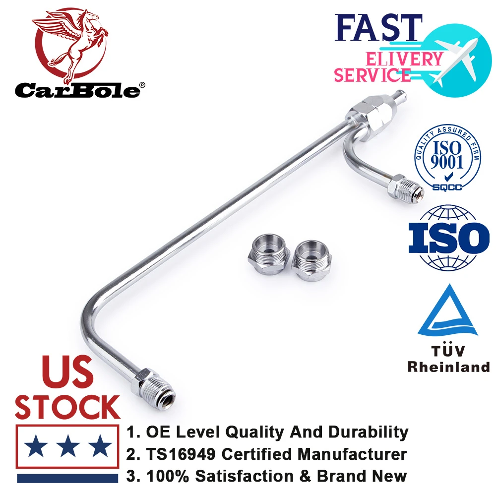 Carbole New Chrome Fuel Line For Holley 4150 Double Pumper Fits 3/8 ...