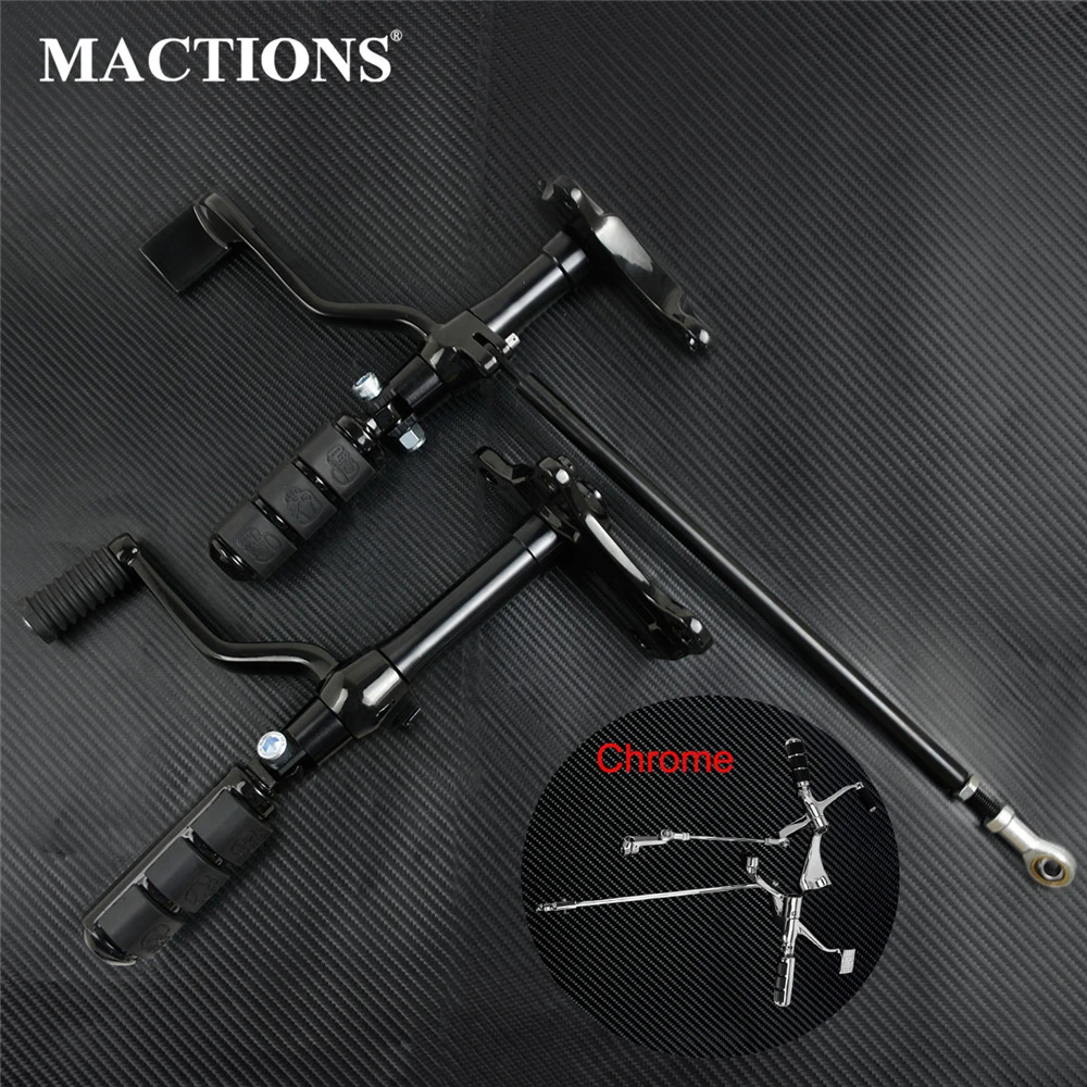 Motorcycle Forward Controls Complete Kit Pegs Levers Linkages Black ...