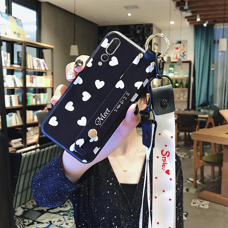 Шеи ремешок для запястья чехол для huawei Коврики 20 P30 Pro P20 Lite Honor 10 9 Lite V20 8X 9X ...