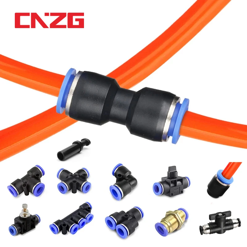 Pneumatic Fitting Fittings Quick Connector Air Water Hose Tube Connectors Plastic Pu Py 4mm 6mm ...