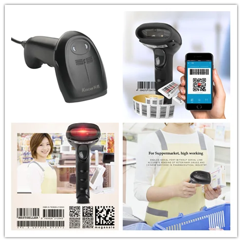Kercan CCD Wired USB 2D/QR/PDF417/Data Matrix Barcode Scanner CCD Bar ...