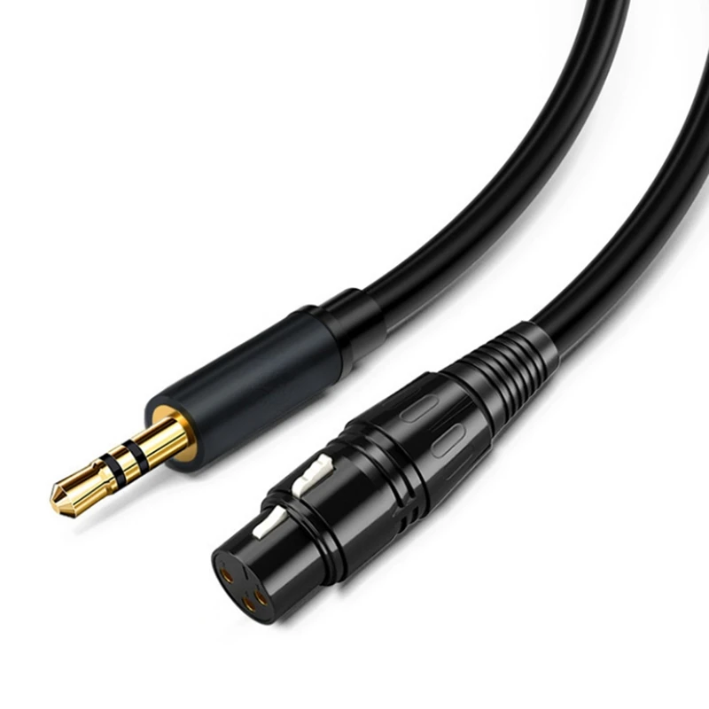 Audio Cable Canon XLR Female To 3.5 Jack Male Aux Connector Gold Plated ...