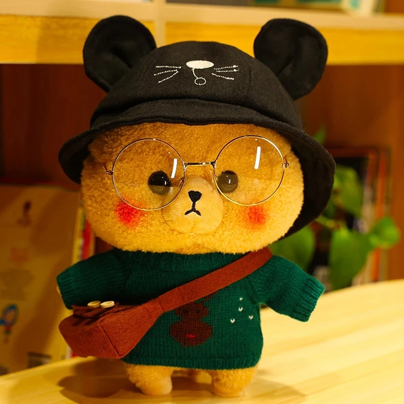 24cm-Kawaii-Brown-Teddy-Bear-With-Clothes-Toy-Stuffed-Soft-Plush-Dress ...