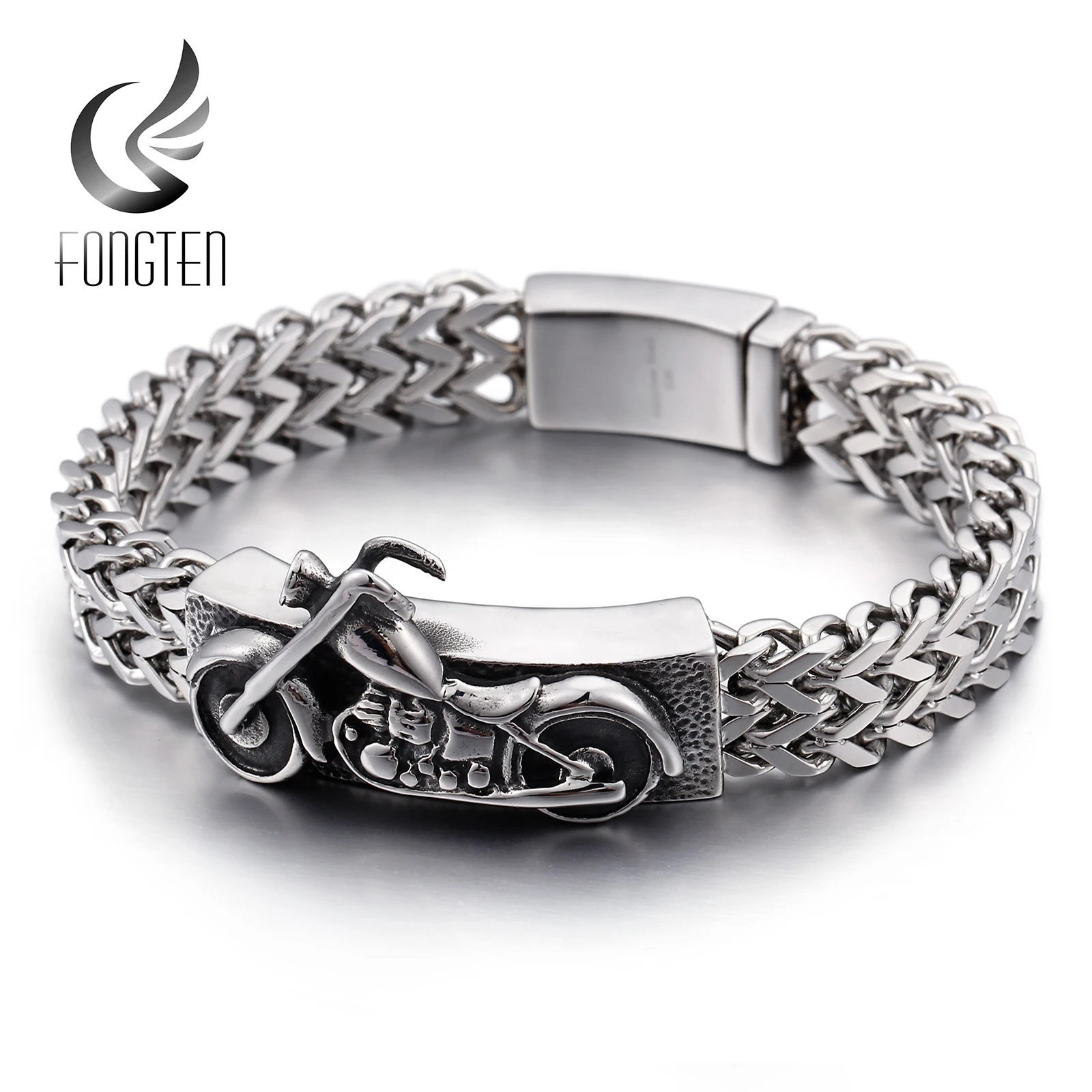 Stainless Steel Motorcycle Biker Charm | Bracelet Motorcycle Steel ...