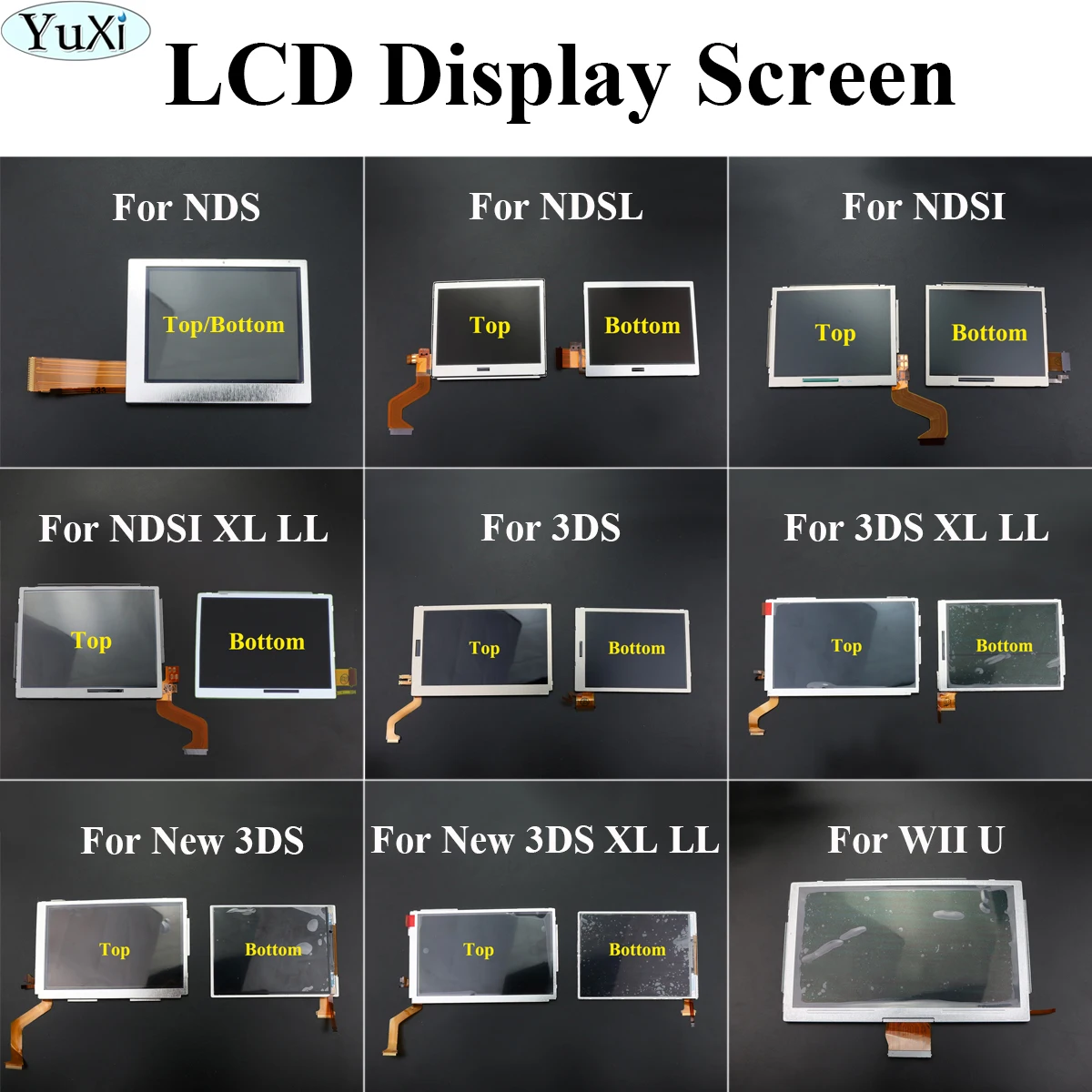 YuXi-Top-Bottom-Upper-Lower-LCD-Screen-Display-For-DS-Lite-NDS-NDSL ...
