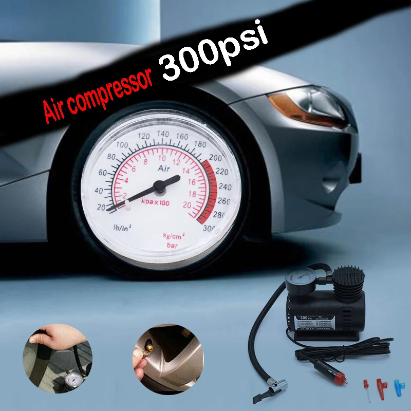 Compresseur auto,Mini compresseur d'air électrique Portable,12V,300psi ...