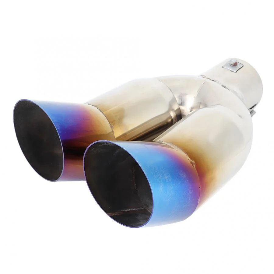 Universal Stainless Steel Double Outlet Car Tail Rear Exhaust Pipe ...