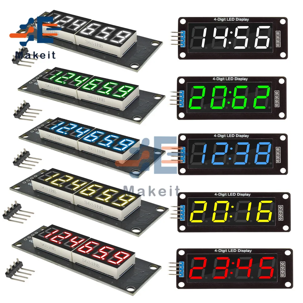 0.56 inch 0.56" TM1637 4-Digit 6 Bits 7 Segments Digital Tube Clock ...