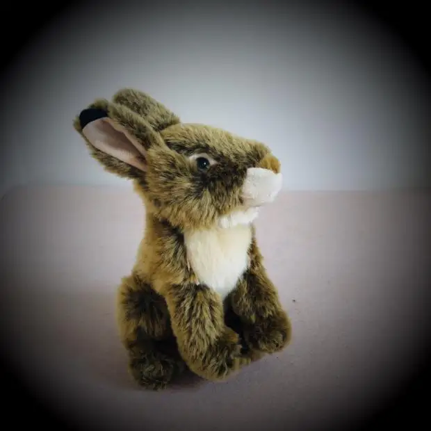 Juguetes de peluche de conejo marrón para niños, muñecos de imitación ...