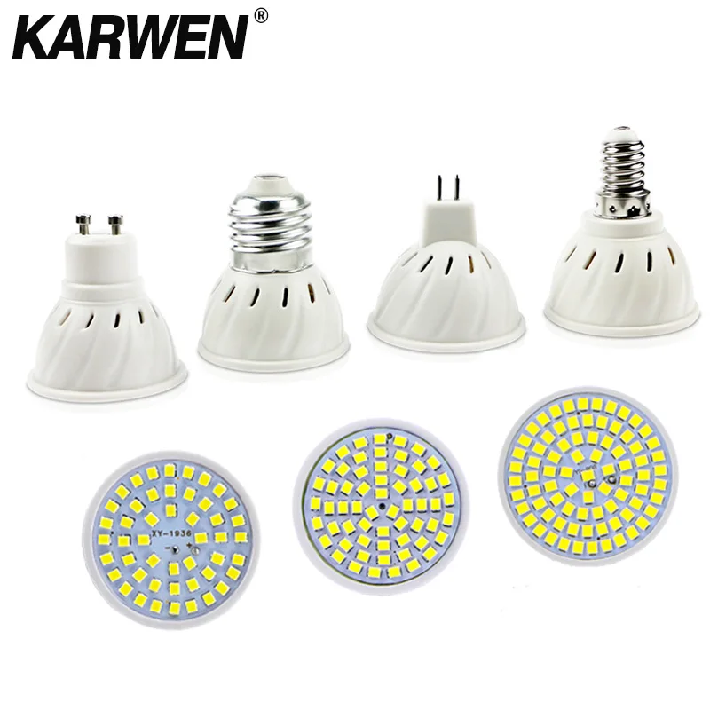 KARWEN MR16 GU10 E27 E14 Lampada LED Bulb 220V 240V Bombillas LED Lamp 48 60 80 LED Spotlight ...