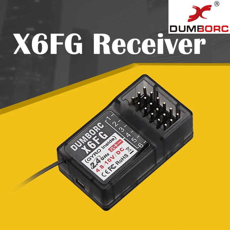 DUMBORC X6F/X6FG 2.4G 6CH Radio Control System Receiver for Domborc RC ...