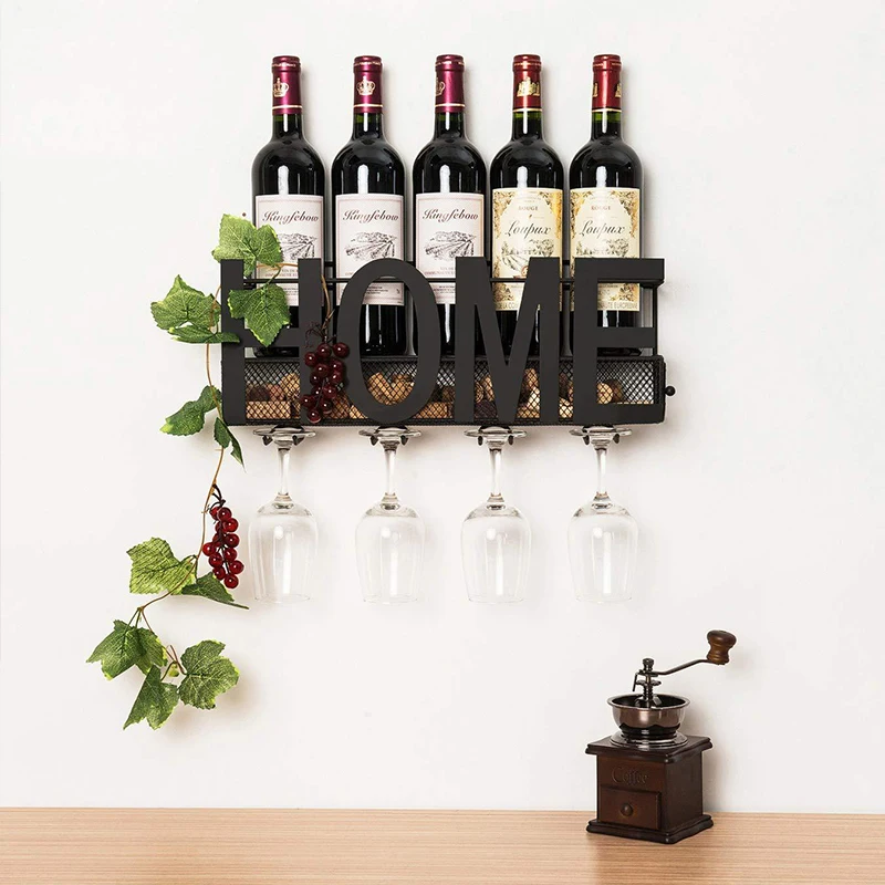 Porte bouteille mural minimaliste en métal - RangeBouteille.com