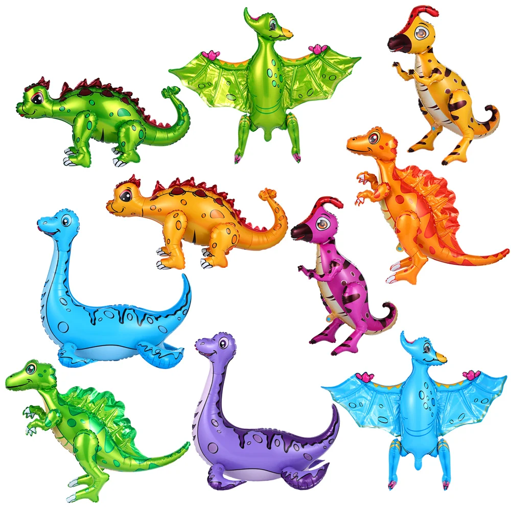 1pc Large 4D Walking Dinosaur Foil Balloon Boy Animal Balloon Children Dinosaur Birthday Party ...