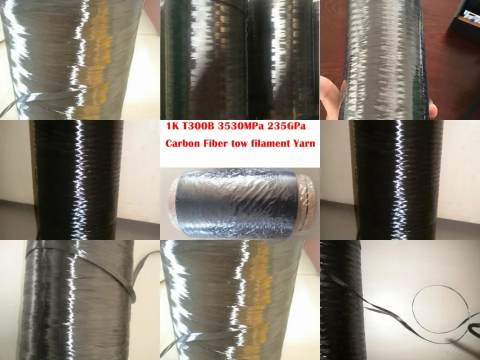 1K 3K 6K 12K 24K 48K 50K 탄소 섬유 견인 필라멘트 실 실 테이프 검정 100M