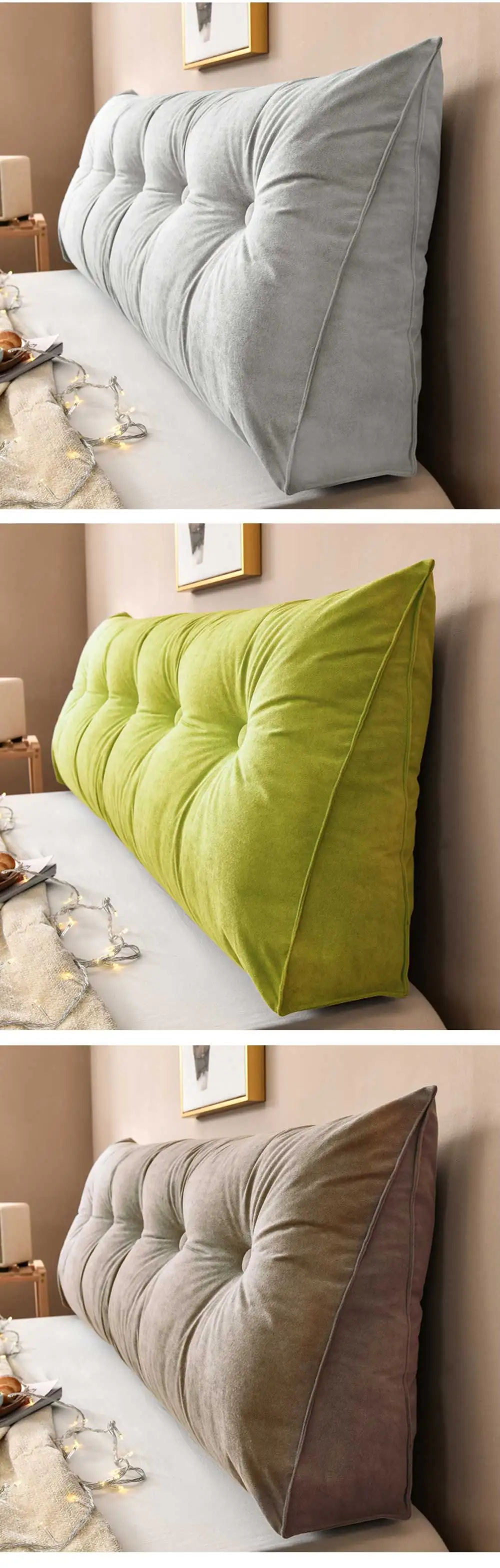 Coussin,Grand coussin en velours avec fermeture éclair, tête de lit ...