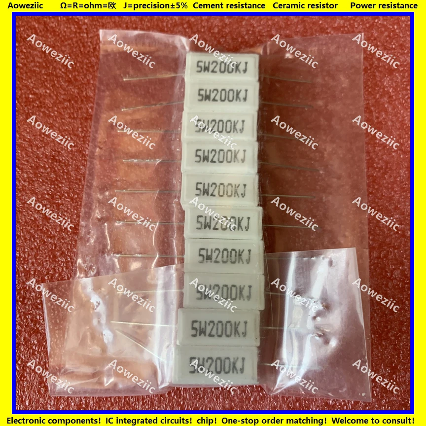 Resistencia-de-cemento-Horizontal-RX27-de-10-piezas-5W-200K-ohm-200K-RJ ...