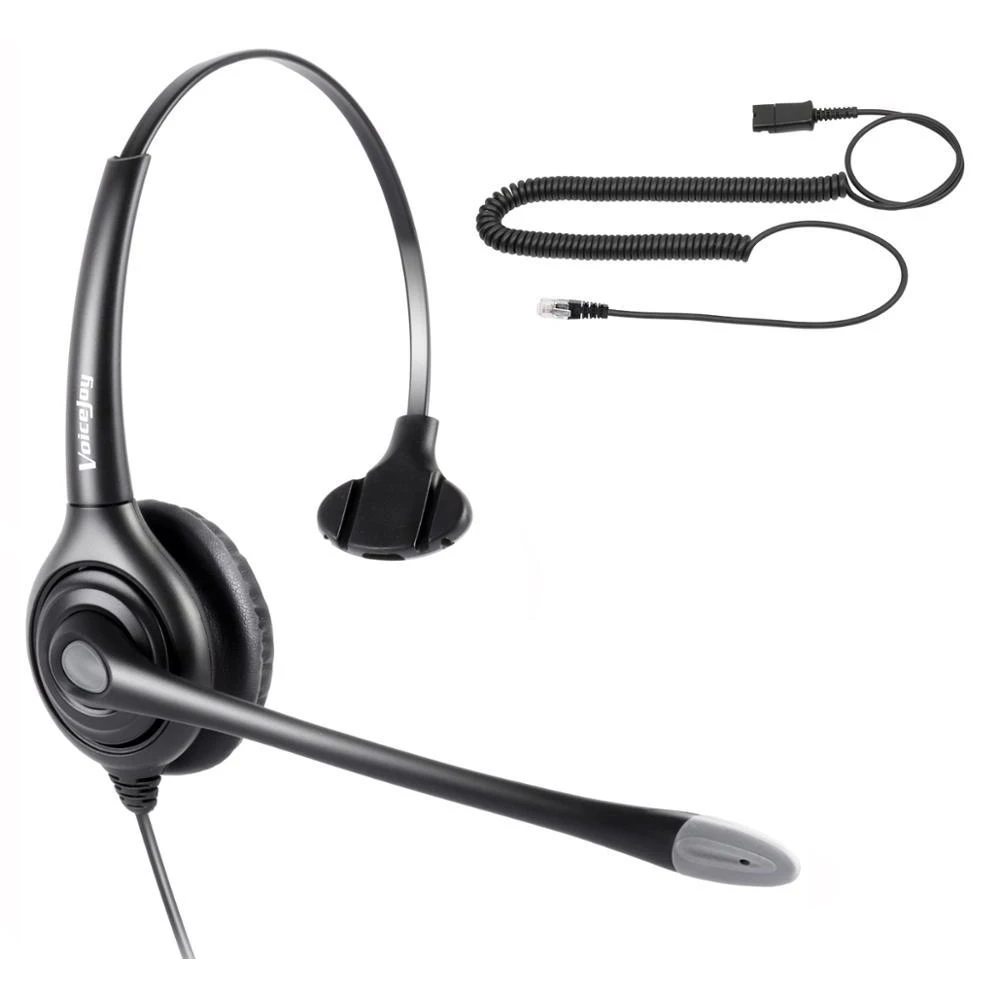 Professional Call Center Headset Rj9 Plug With Quick Disconnect Cable ...