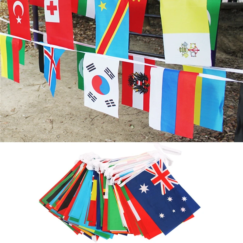1-string-Hanging-Flag-200-Countries-Flag-Banner-International-World ...
