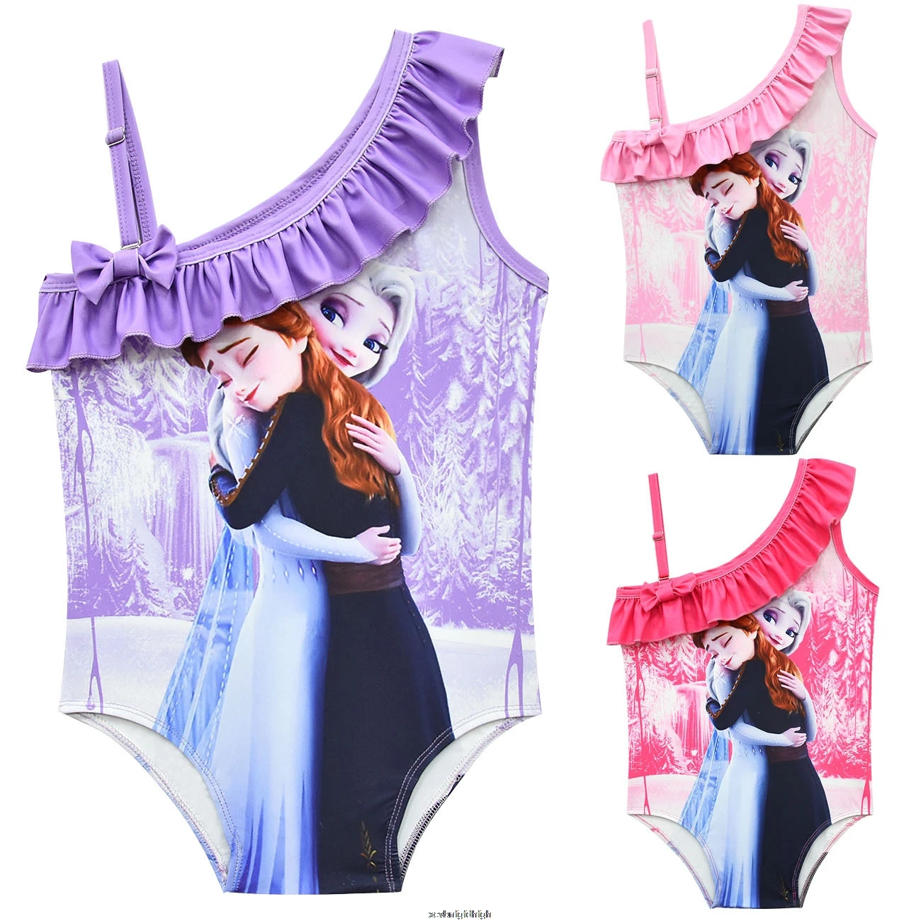 Girls Swimsuit Disney Frozen Anna Cartoon Girls Swimwear Kids Print ...