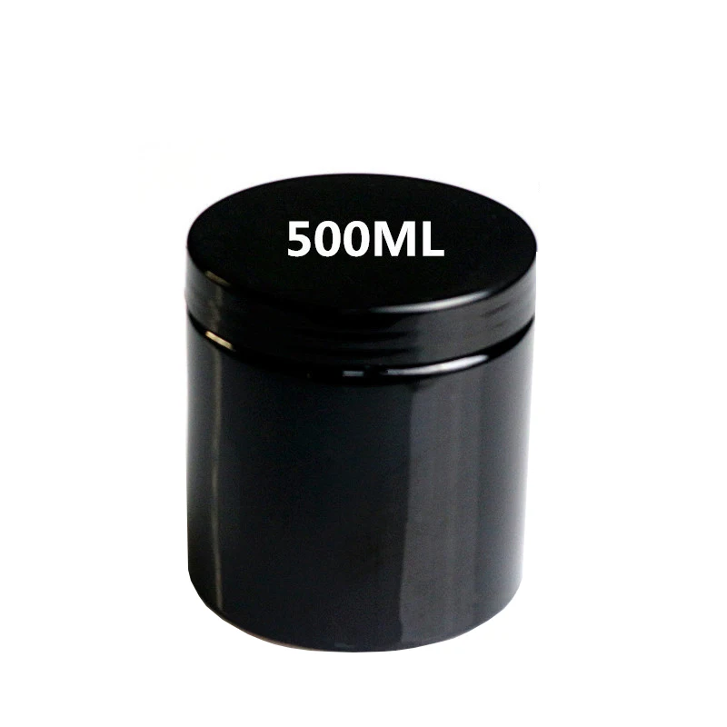 20pcs-500ml-Empty-Black-Round-Plastic-Display-Pot-Cosmetic-Cream-Jar ...
