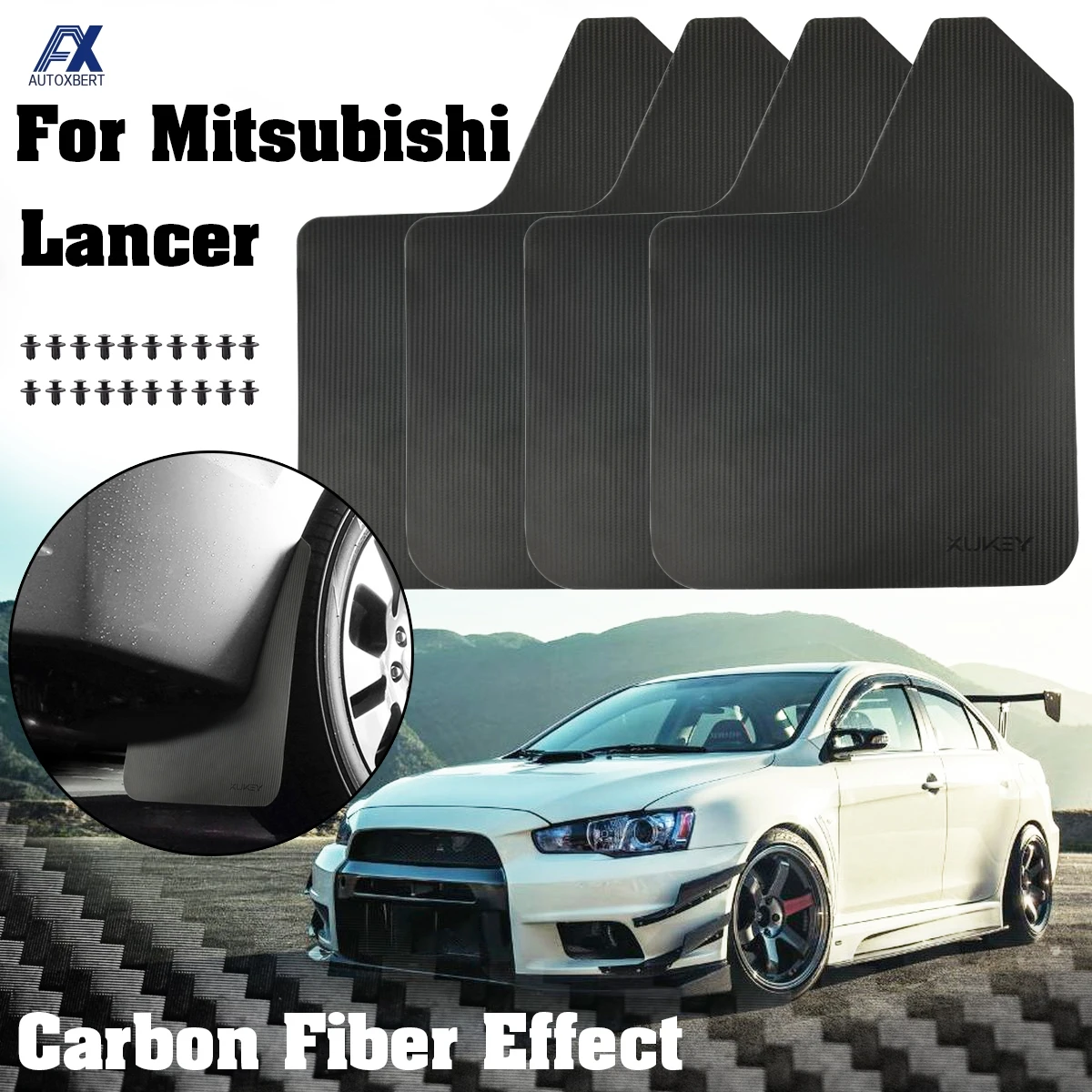 Mud Flaps For Mitsubishi lancer Evolution EVO X ix L200 Pajero Mini ASX ...