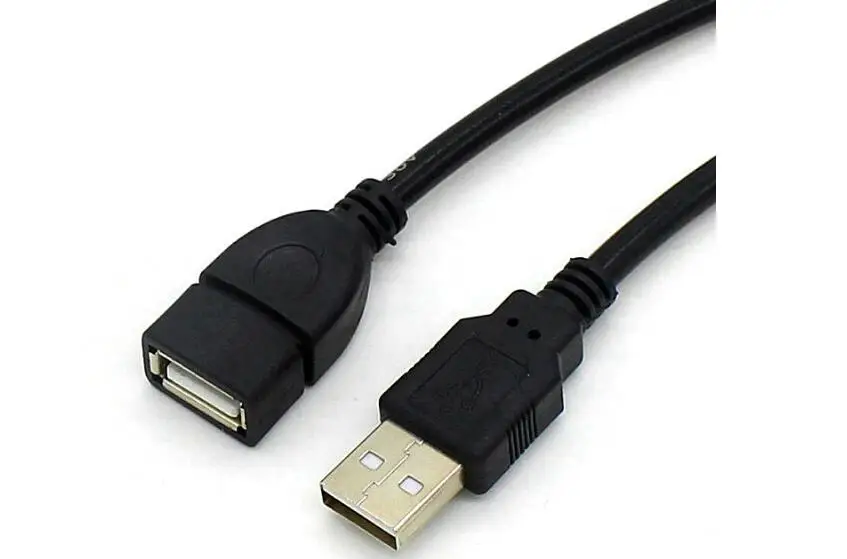 Cable de datos USB 2,0, extensión de 1,5 m, cabezal niquelado negro, A ...