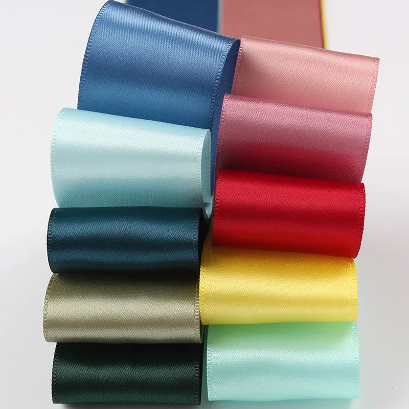 100Yards-6mm-9mm-13mm-16mm-19mm-25mm-38mm-Silk-Satin-Ribbon-Single-Face ...