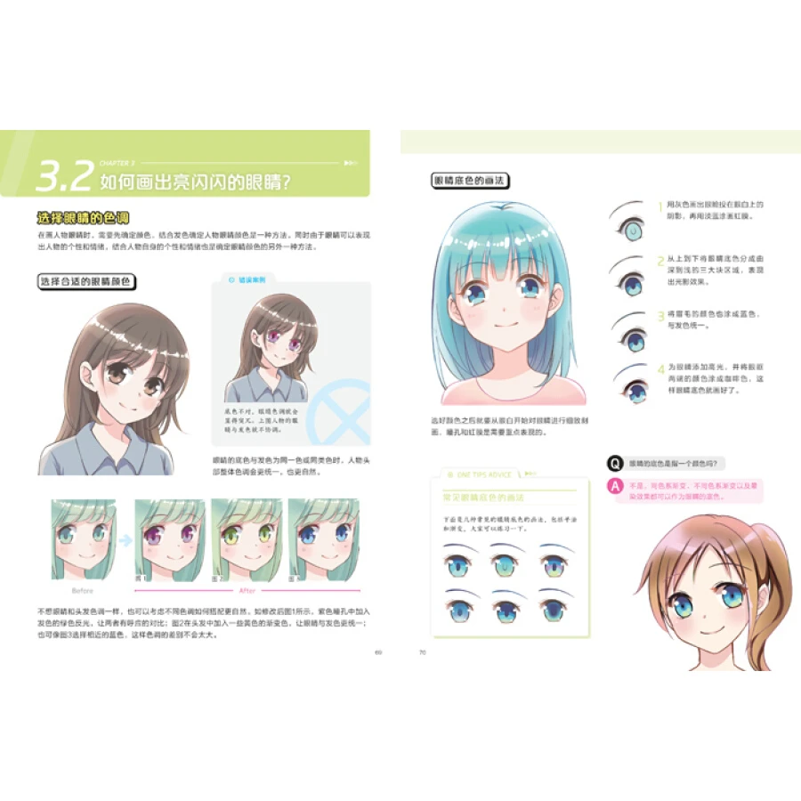 New Color Comic Basic Tutorial Book Anime Character Painting Tutorial ...