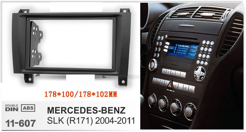 2 Din Car Radio Fascia para Mercedes BENZ CLK SLK R171 SLK280 SLK300 ...