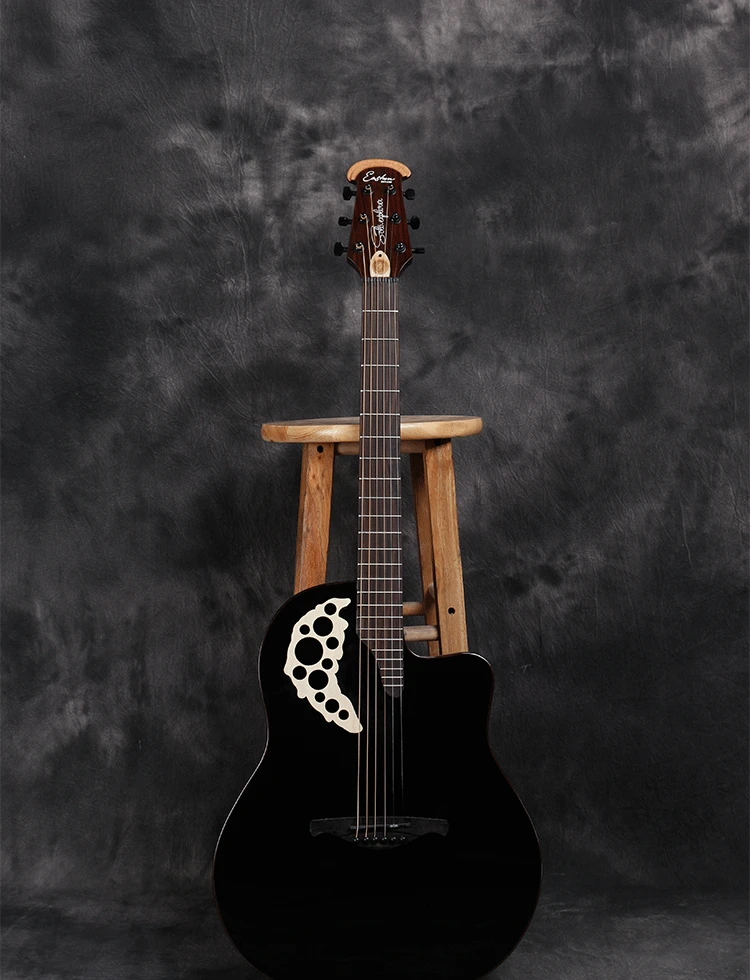EASTUN round back solid wood ovation electric acoustic guitar with B ...