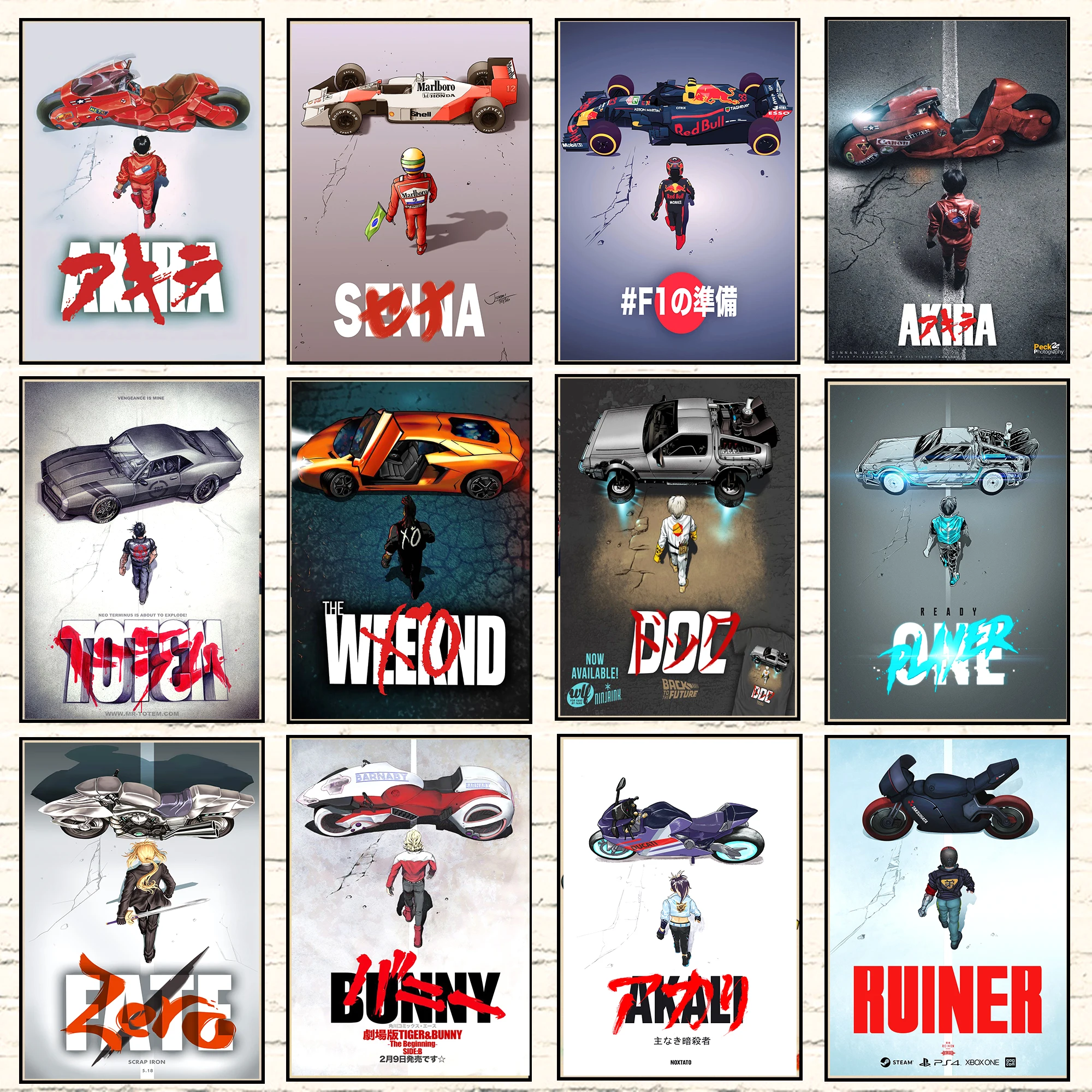 Anime akira carro cartaz dos desenhos animados akira f1 rwb weeknd ...