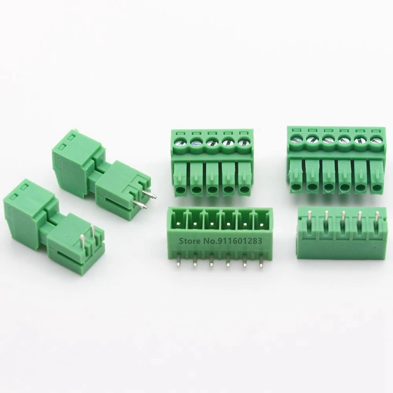 10pcs Kf2edg 3.5/3.81 2p/3p/4p/5p/6p/8p/12p-16pin Pcb Plug Terminal Block Connector+pin Header ...