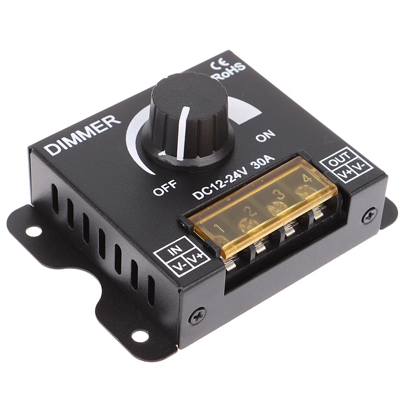 1Pc DC12V 24V LED Dimmer 30A 360W Adjustable Strip for Single Color ...