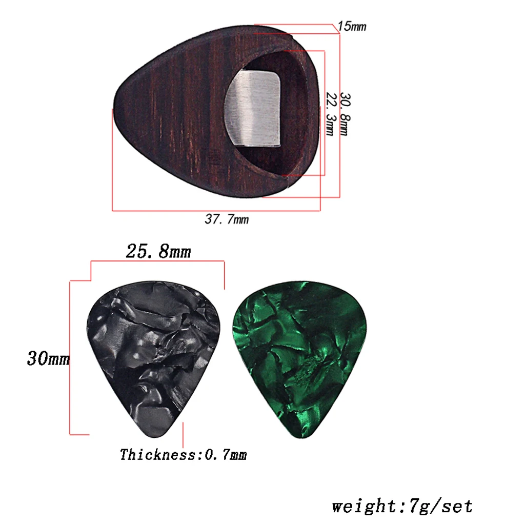 Rose Wood Guitar Pick Plectrum Box Holder For String Instrument Dark ...