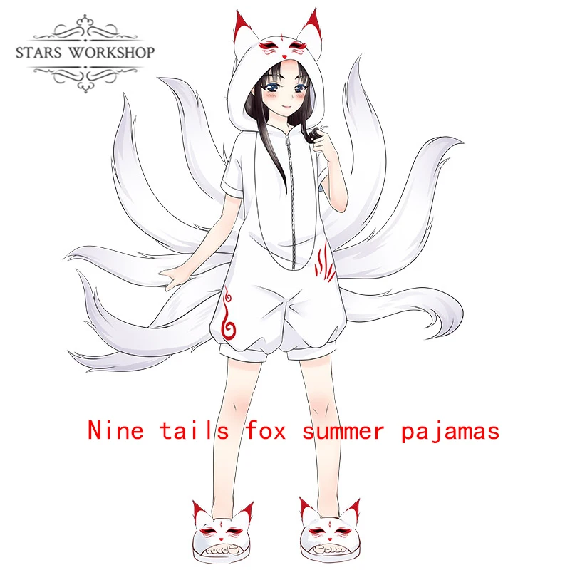 Anime-Cartoon-Fox-Cosplay-Costume-Fox-White-Pajamas-Adult-Men-Women ...