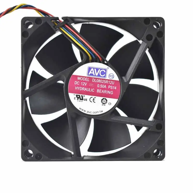 original DL08025R12U 8025 8CM 12V 0.5A high air volume PWM four-wire ...