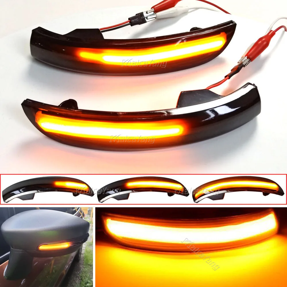 2-Pieces-Dynamic-Blinker-LED-Turn-Signal-Lights-Side-Mirror-indicator ...