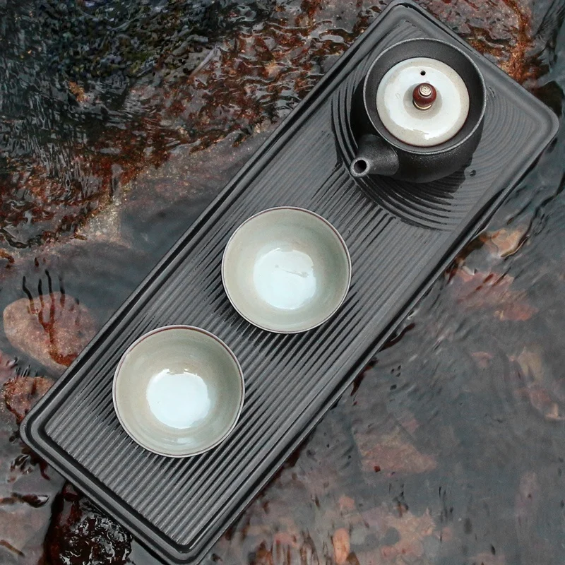 일본어 간단한 차 트레이 건조 버블 플레이트 직사각형 행사 쿵푸 차 봉사 트레이 가정용 테이블 차 도구 장식찻쟁반