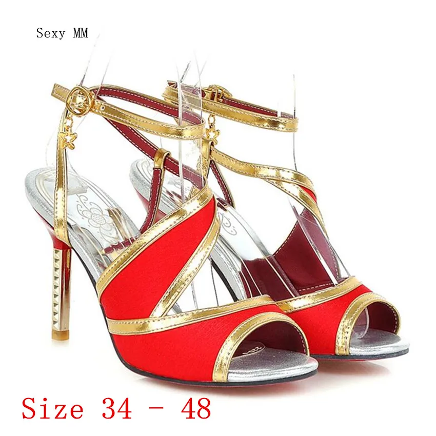 Summer Pumps Women Peep Toe High Heels Party Wedding Platform Gladiator ...