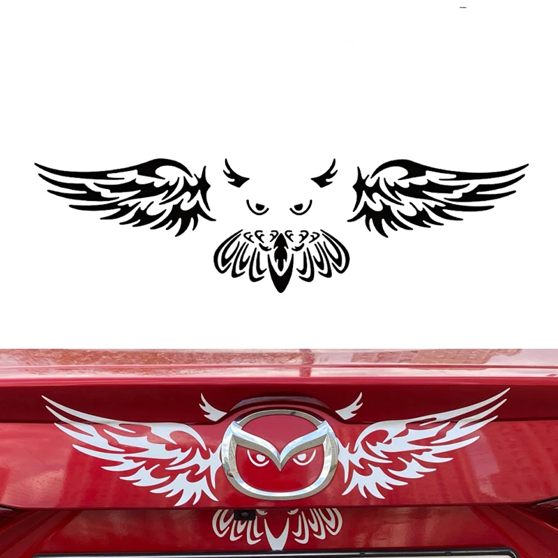 Car Trunk Sticker Animal Owl Shape Decal Pvc Vinyl Black White For ...