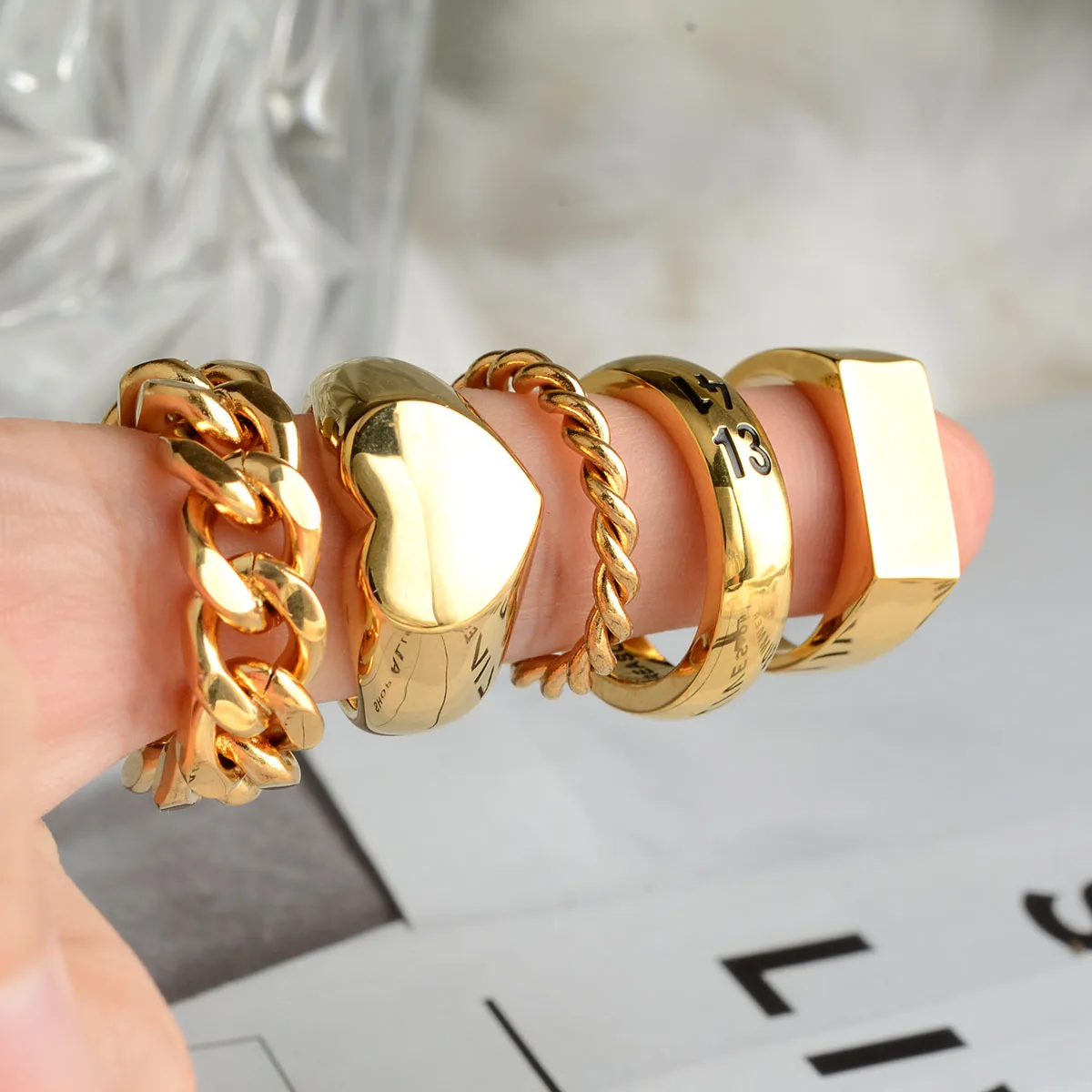 Stainless Steel Jewelry Statement Ring | Stainless Steel Stacking Band ...