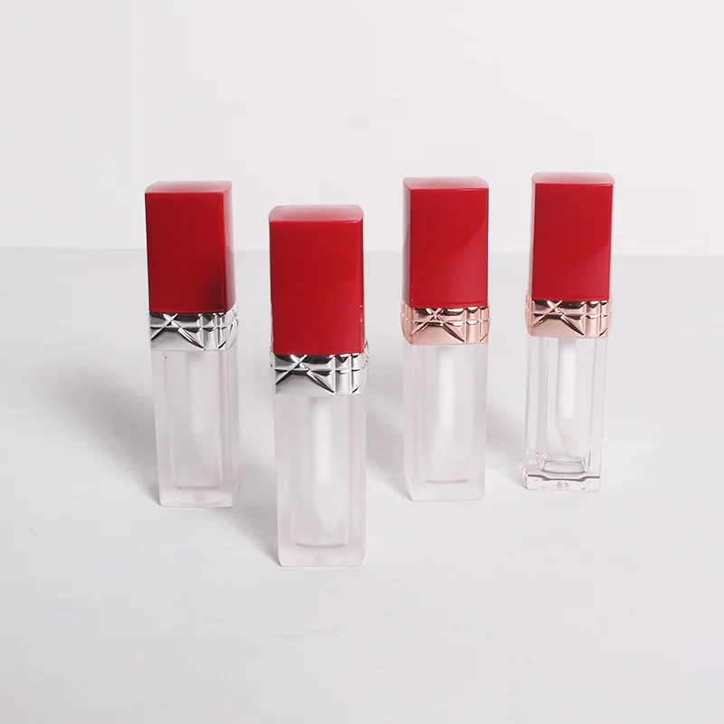 New 6ml Red Empty Lip Gloss Tubes Frosted Lip Gloss Bottle Lipstick ...