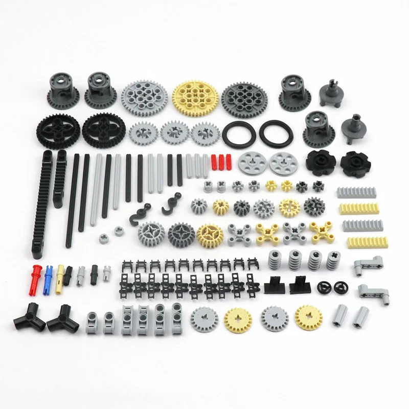 119PCS Bulk MOC Technical Parts Wheels Gear Cross Axle Pin Beams ...